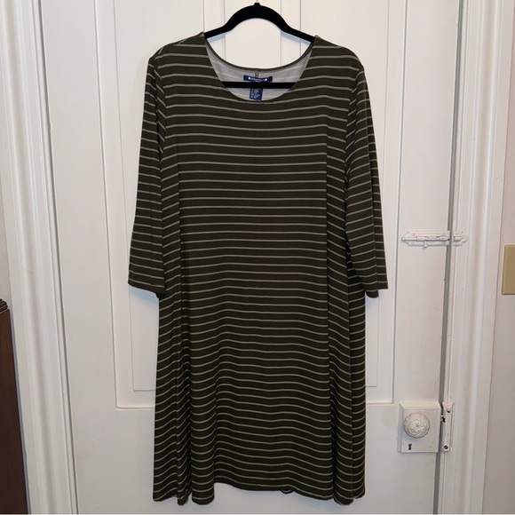 Architect | Dresses | Architect Woman Green White Striped Dress | Poshmark